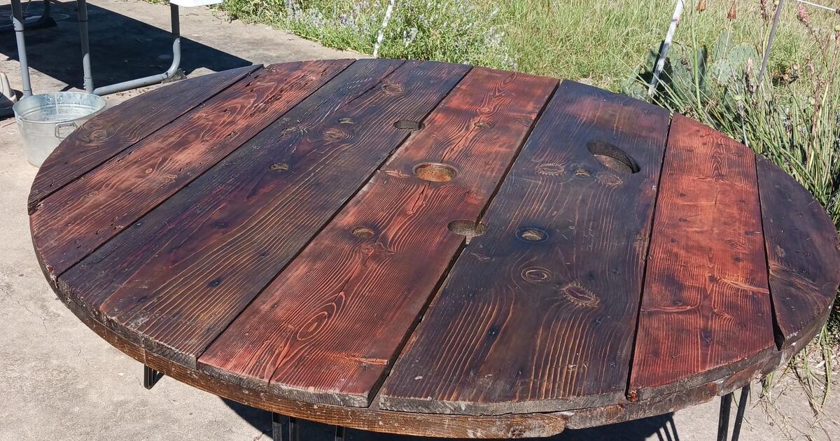 Wooden Spool Top Upcycled Table for $120 in Fredericksburg, TX | For ...