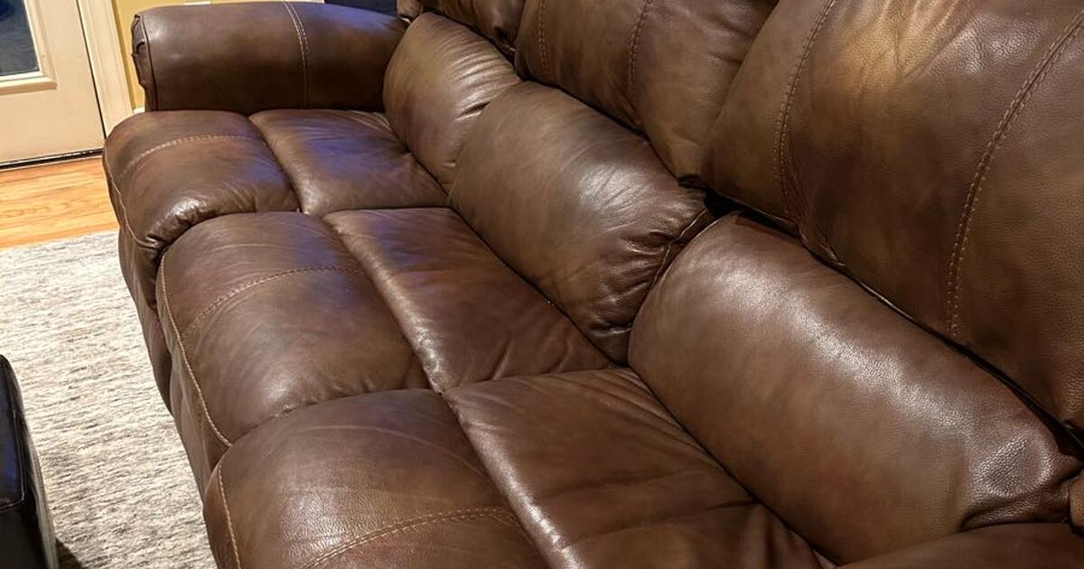 Bonded leather reclining couch for $50 in Hoover, AL | For Sale & Free ...