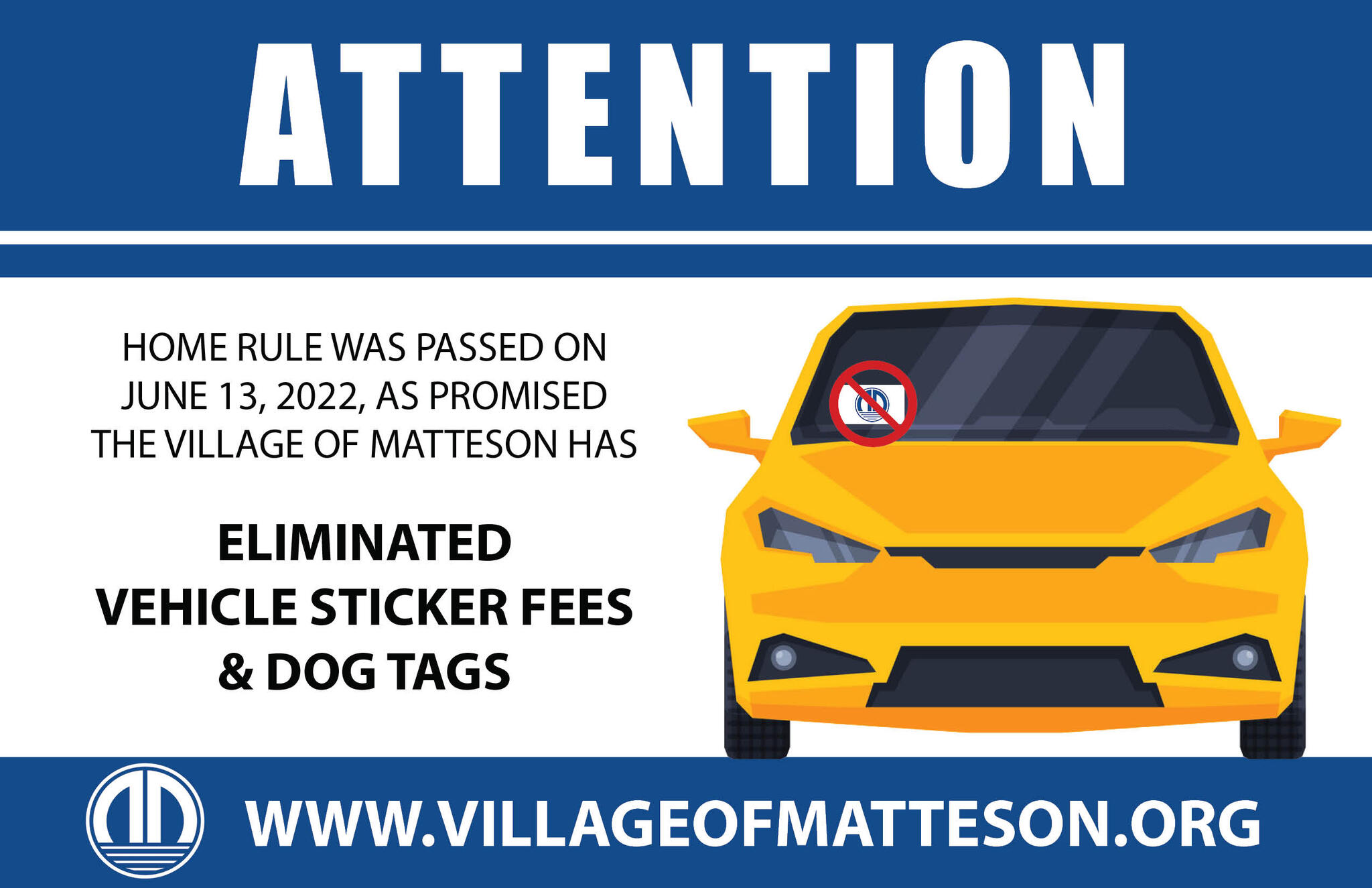 ATTENTION: Elimination of Vehicle Sticker Fees and Dog Tags (Village of ...