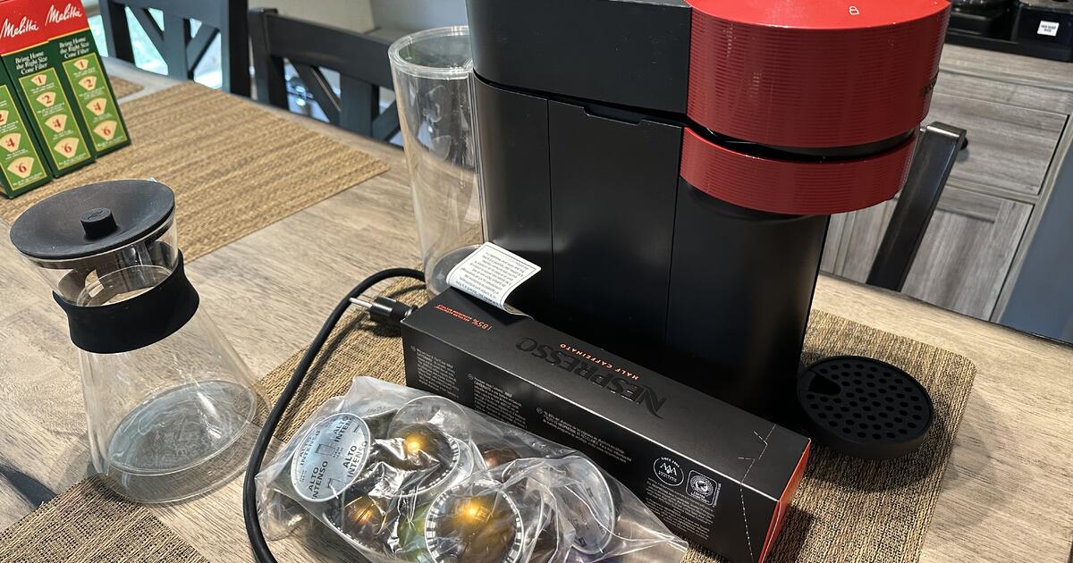 Nespresso Vertuo Next Coffee and Espresso Machine by Breville, Cherry ...