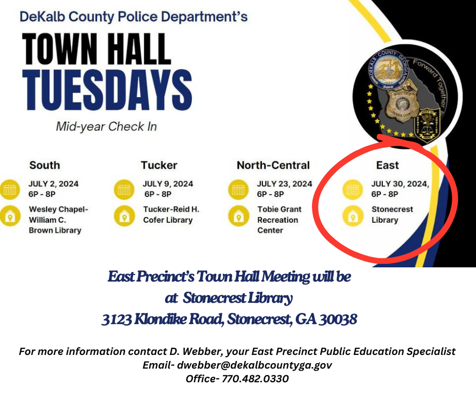 DeKalb County Police Department to Host Town Hall Tuesday Mid-Year ... DeKalb County Police Department to Host Town Hall Tuesday Mid-Year ...