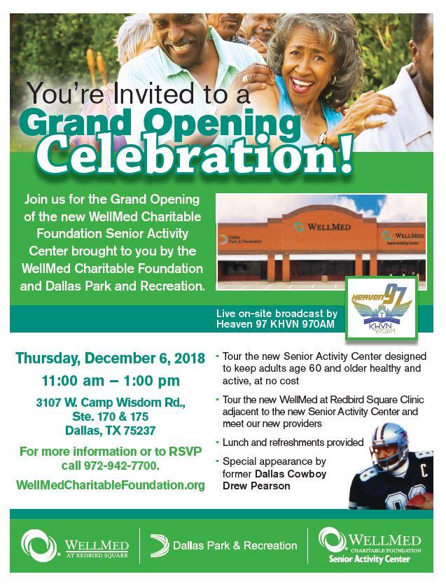 Wellmed Senior Activity Center Grand Opening (Dallas Park and ...