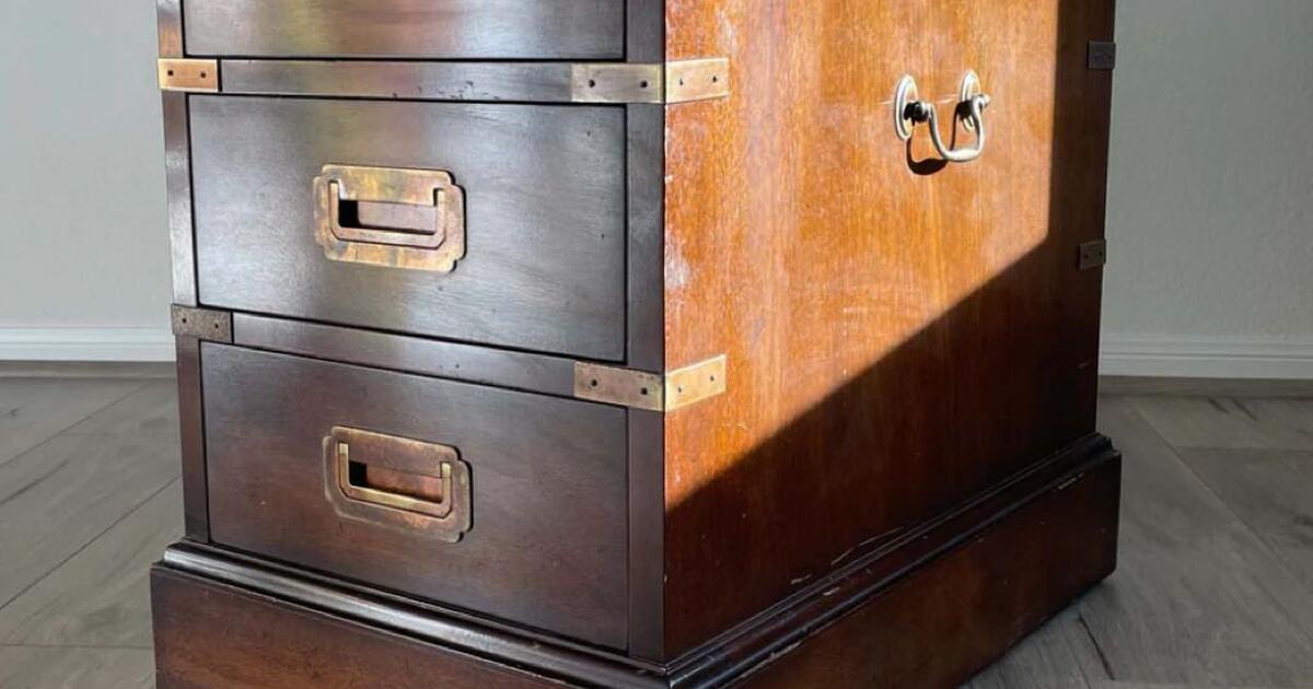 Antique Mahogany Wood 3 drawer DEEP Storage Chest for $145 in San ...