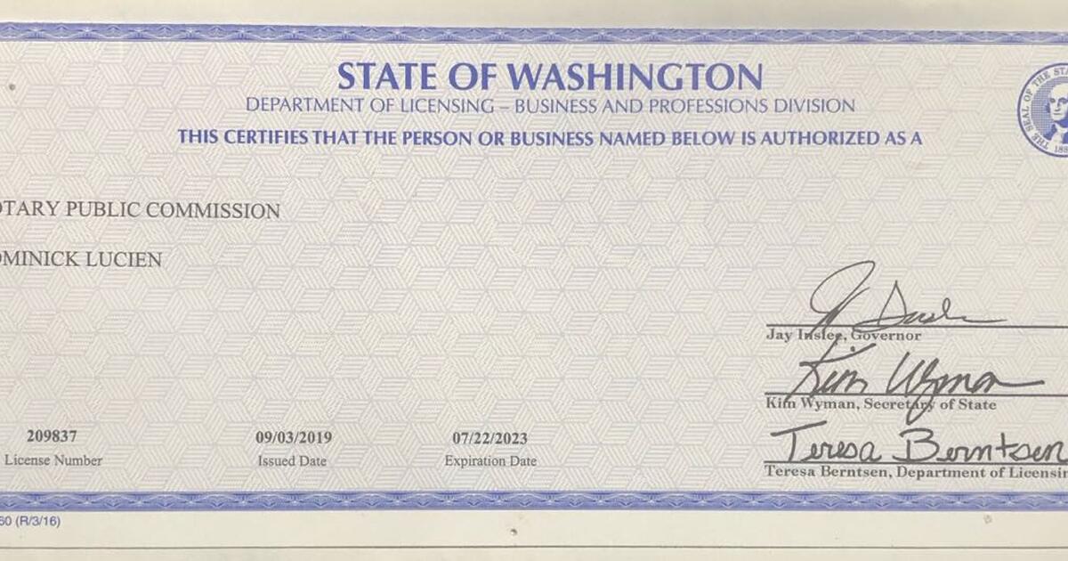 Notary Public Commissioner for Free in Kent, WA | For Sale & Free ...