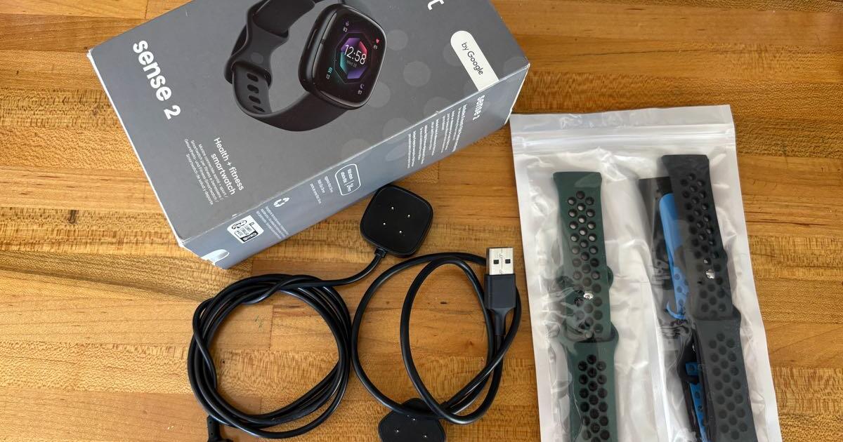 Fitbit Sense 2 Fitness Smartwatch box only, chargers, bands for Free in ...