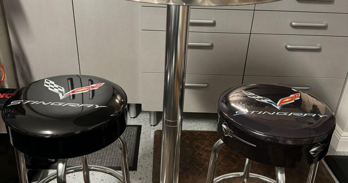 Bar height table and stools, Corvette themed for $150 in Leesburg, FL ...