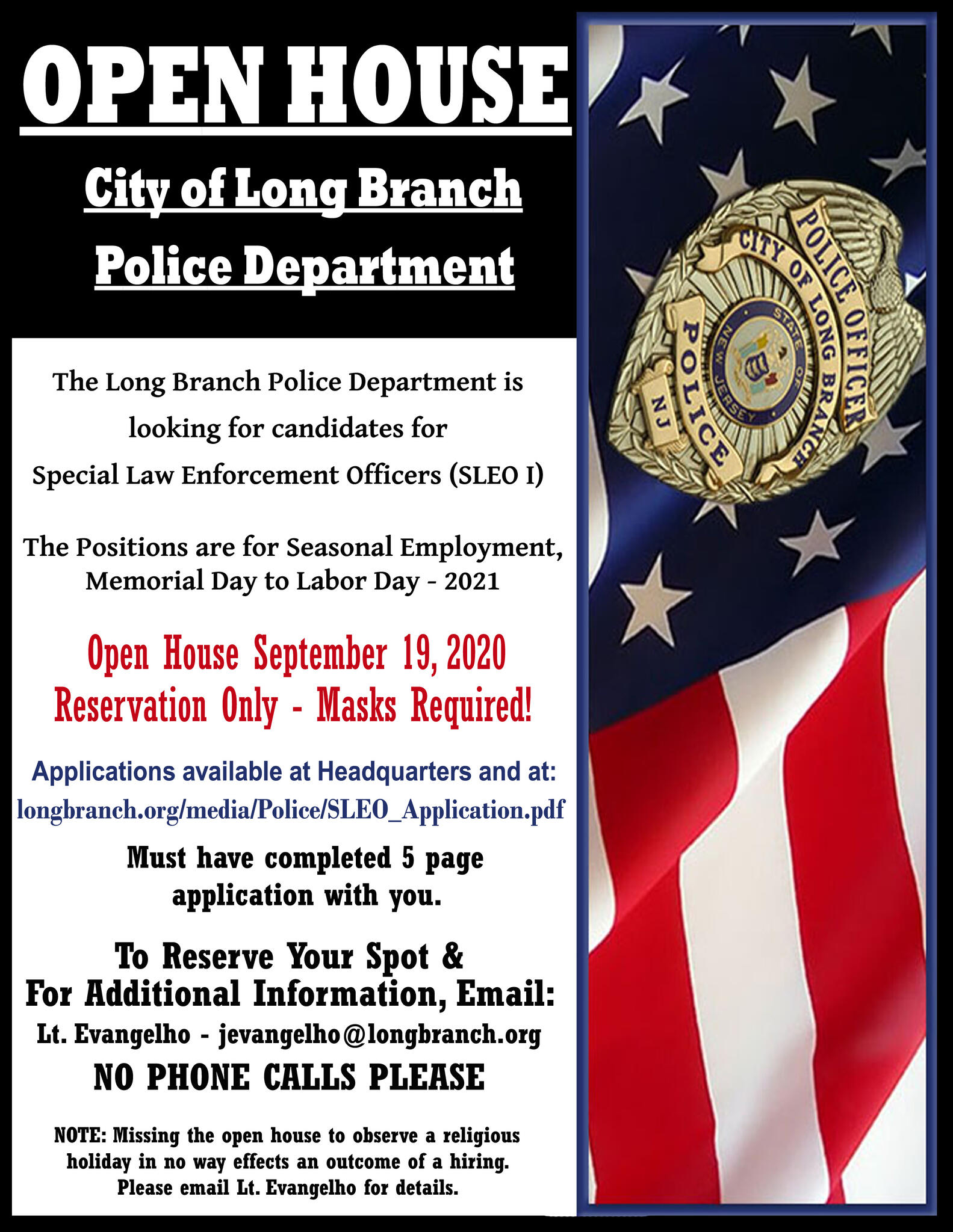 LBPD Open House for Class 1 Officers (Long Branch Police Department ...