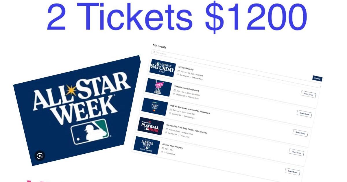 2 TICKETS TO MLB ALL-STAR WEEK Ticket Strip Sec 328 row 24 seat 17 and ...