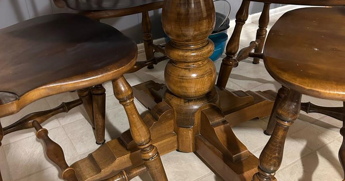 Vintage Kling Colonial Table & 4 Windsor Fiddleback Chairs for $490 in ...