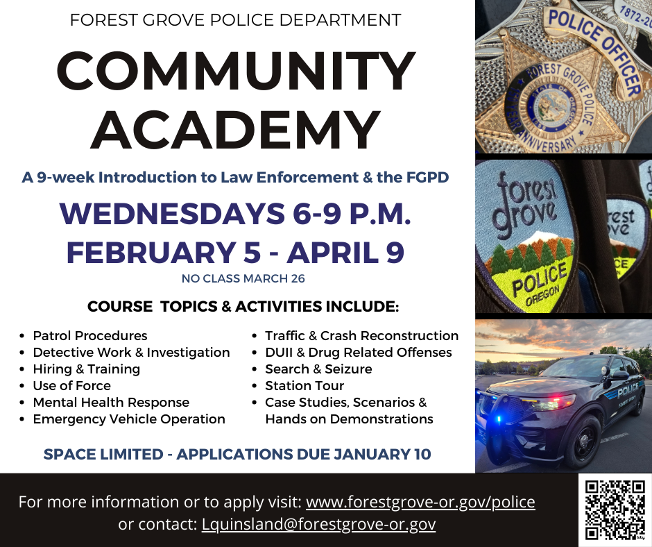 Signups have begun for the 2025 FGPD Community Police Academy! (Forest ...