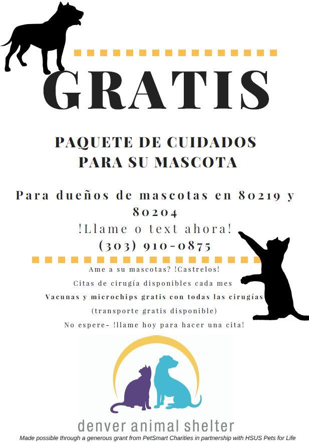 Free spay/neuter surgeries for 80219 and 80204 zip codes (City of ... Free spay/neuter surgeries for 80219 and 80204 zip codes (City of ...