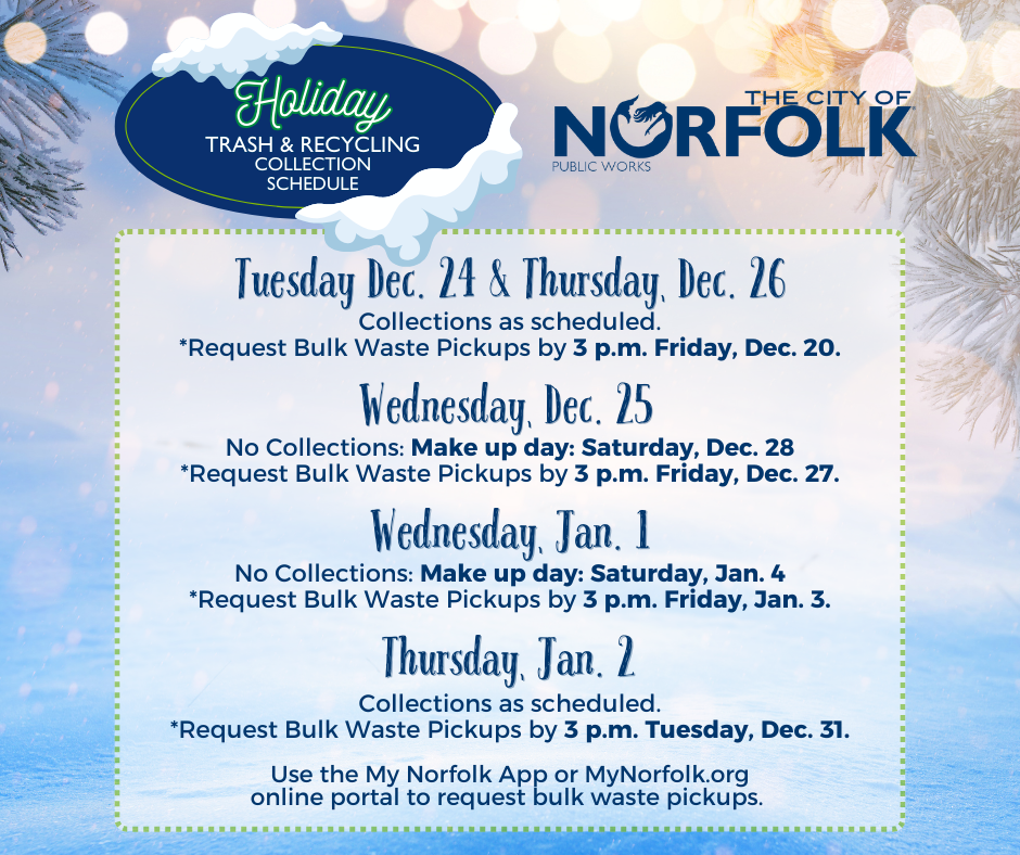 Holiday Trash & Recycling Collection Schedule (City of Norfolk ...