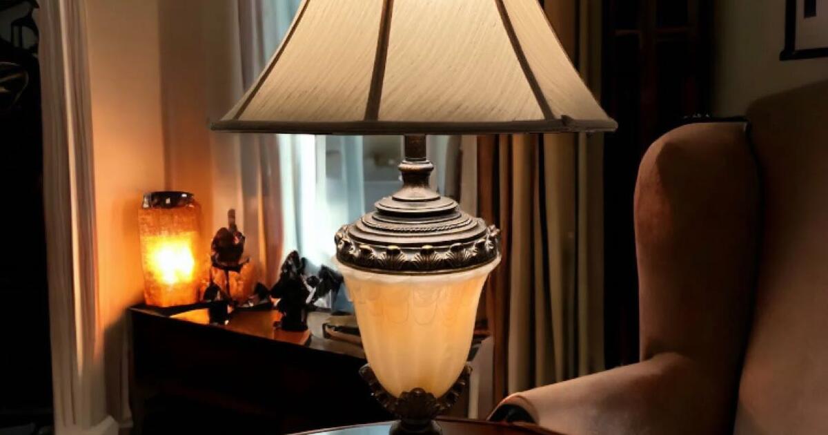 Night Light Table Lamp Hollywood Regency Style Ornate Wood Marbleized ...