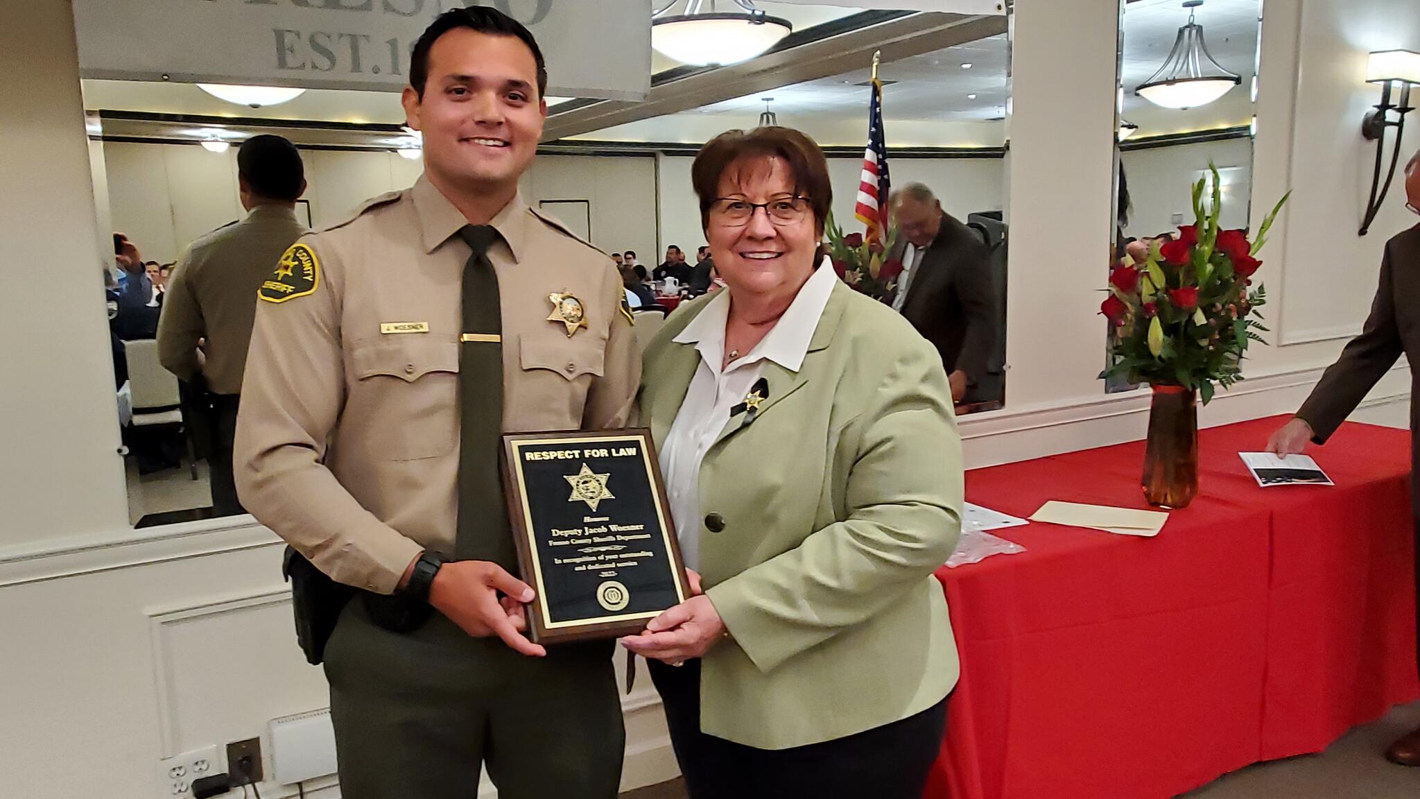 The Optimist Club of Greater Fresno Presents Fresno County Sheriff's Deputy with "Respect for ...