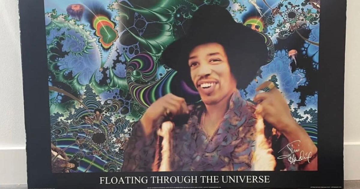 2007 Licensed Jimi Hendrix - Floating Through The Universe Poster Print ...