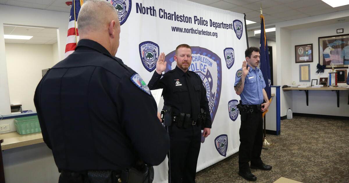 This morning, Deputy Chief Perry swore in our two newest officers ...