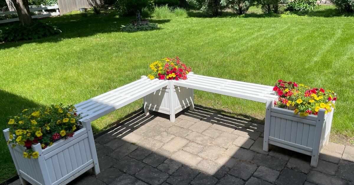 Metal bench with 3 plant containers for Free in Edina, MN | For Sale ...