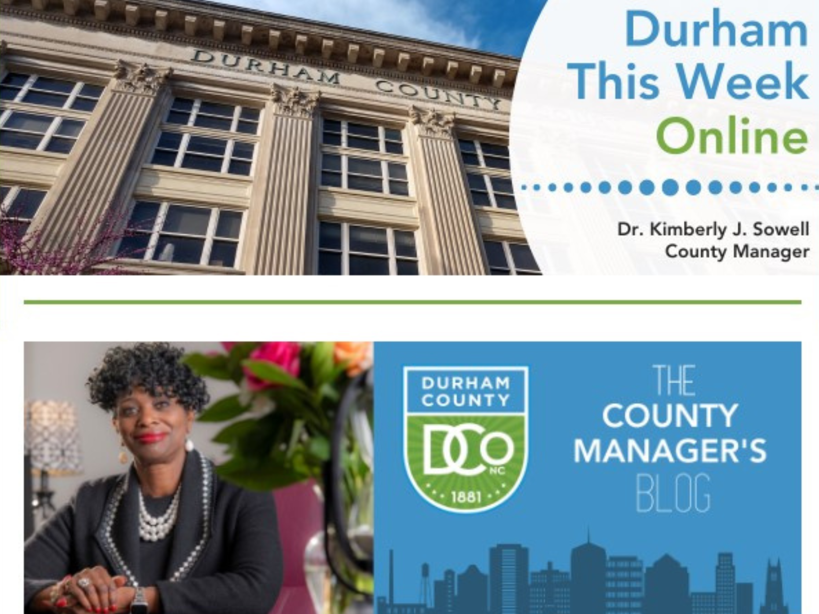 Read the latest Durham This Week Online newsletter from County Mangager ...