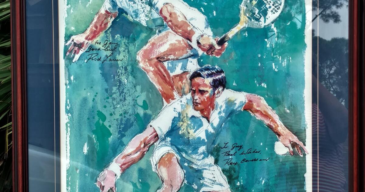 LeRoy Neiman Signed 1980 TENNIS Print Autographed By Rod Laver