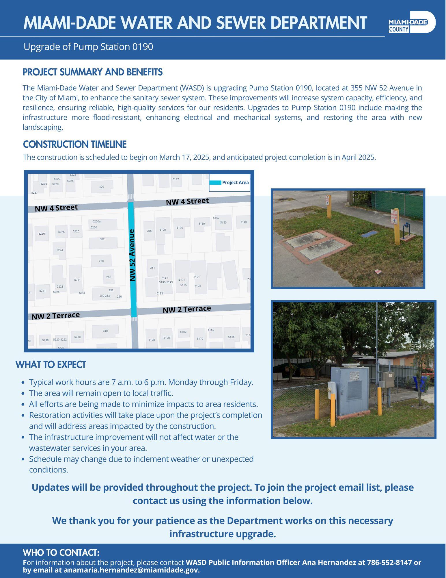 The Miami-Dade Water and Sewer Department (WASD) is upgrading Pump ...