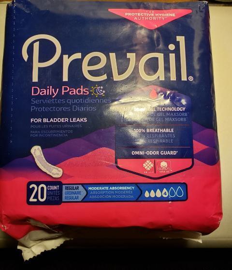 PREVAIL DAILY PADS FOR BLADDER LEAKS for $2 in Holbrook, NY | For Sale ...