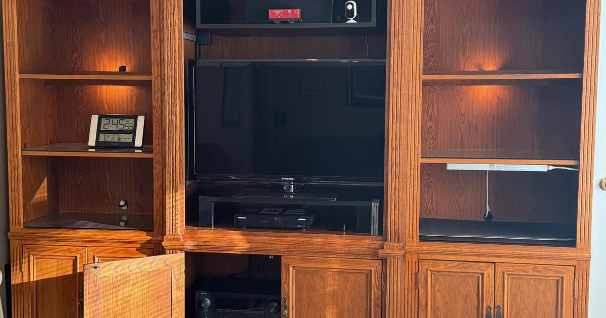 Solid Wood Three Piece Lighted Entertainment Center - FREE for Free in ...