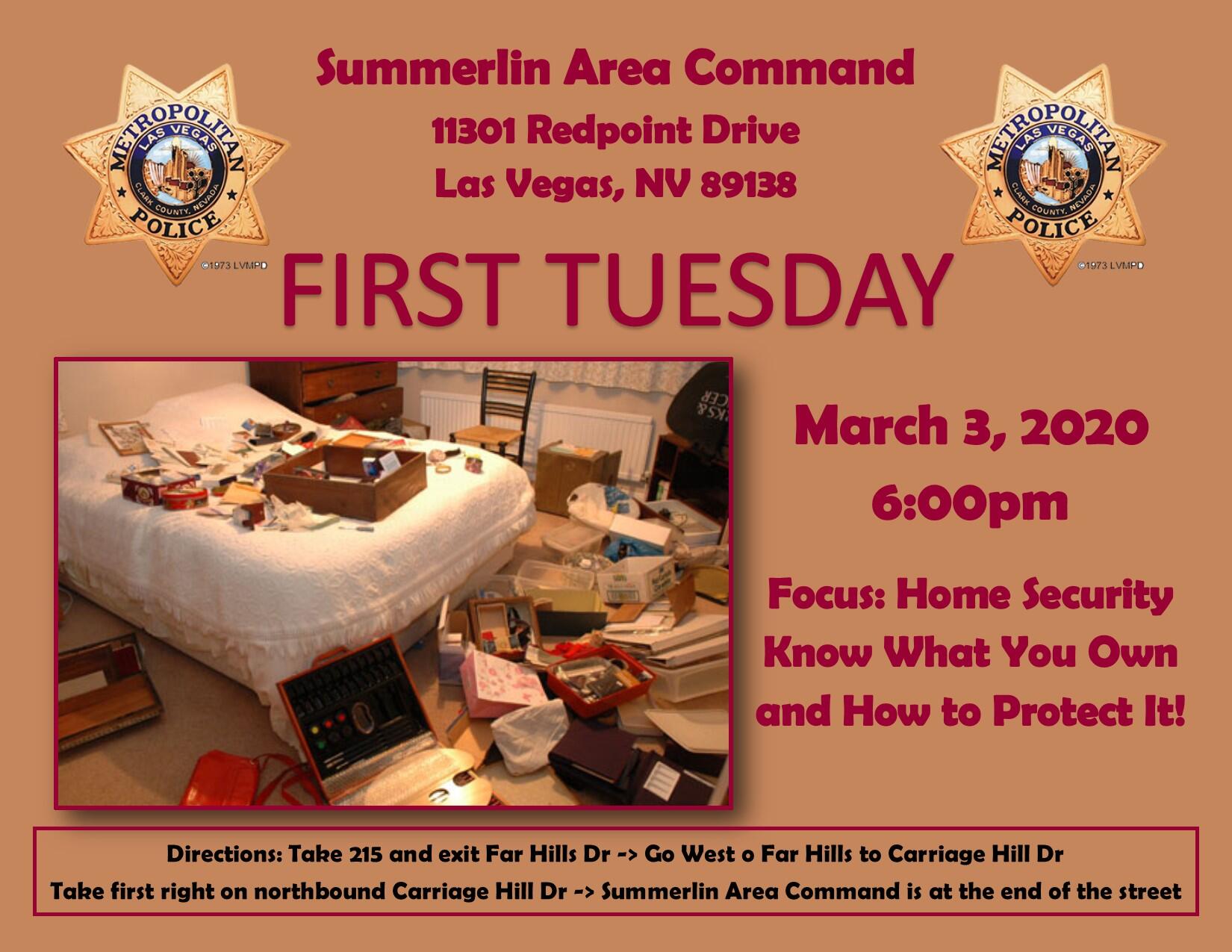 SUMMERLIN AREA COMMAND FIRST TUESDAY NEWS (Las Vegas Metropolitan ...