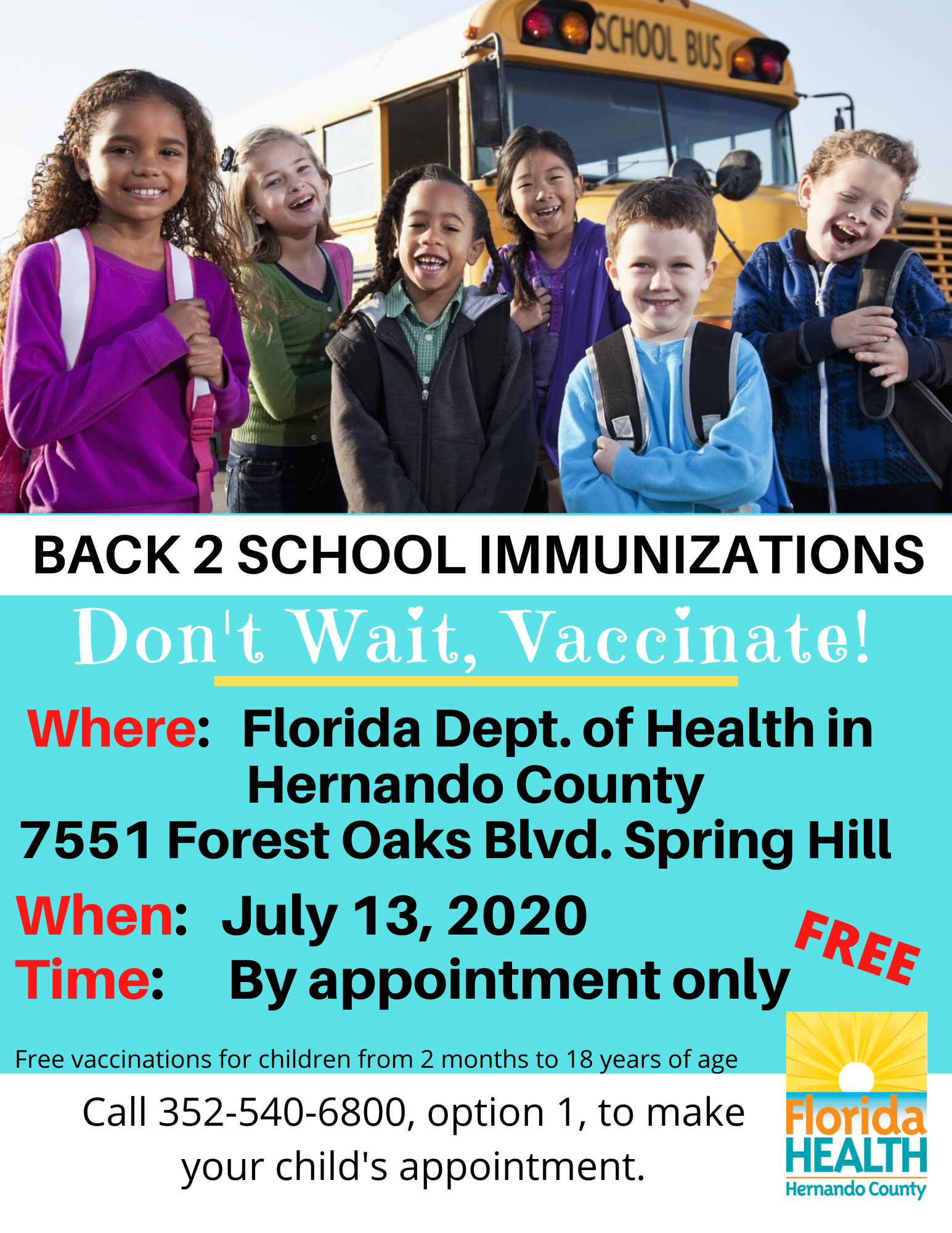Beat the Back-to-School Rush, schedule your child's immunizations today ...
