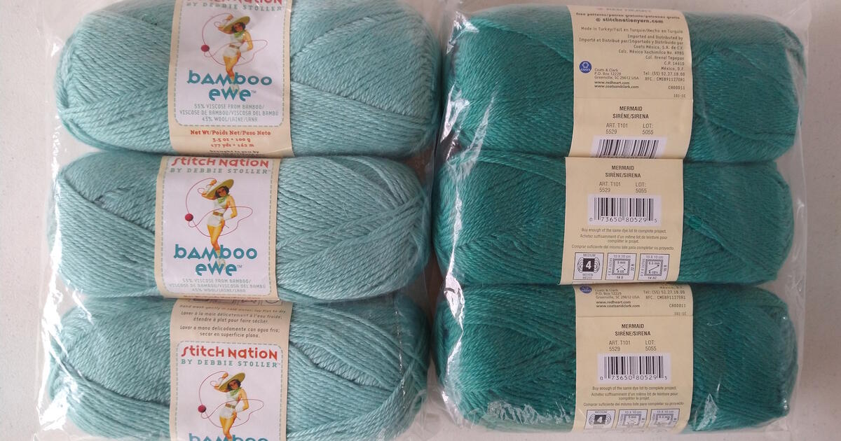 Bundle of 6 Stitch Nation Bamboo Ewe Yarn Colors Mermaid and Beach ...
