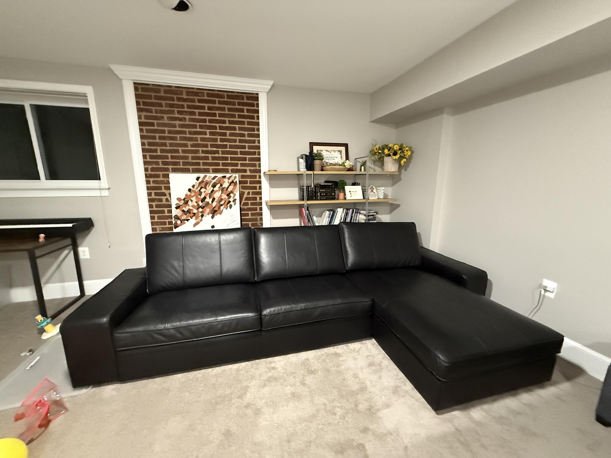 KIVIK Sectional Leather 4 seater Sofa With Chaise Grann Bomstad Black For 1 000 In Washington DC For Sale Free Nextdoor