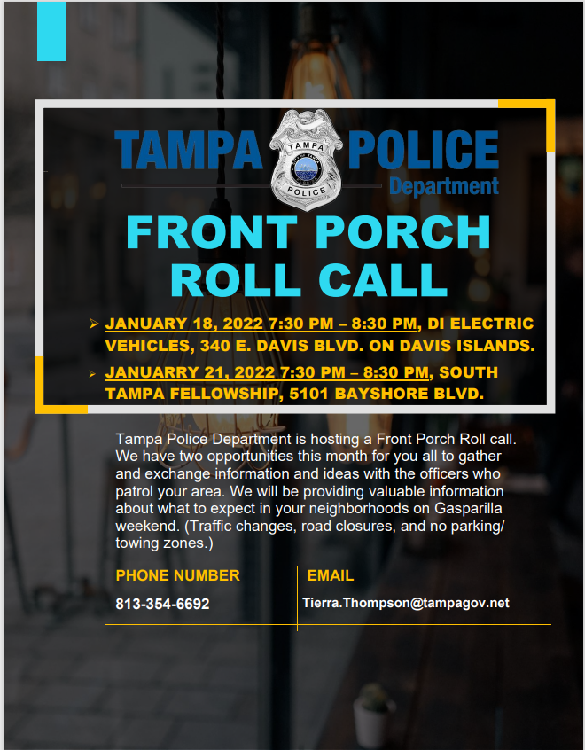 Tampa Police District 1 Front Porch Roll Call (Tampa Police Department ...