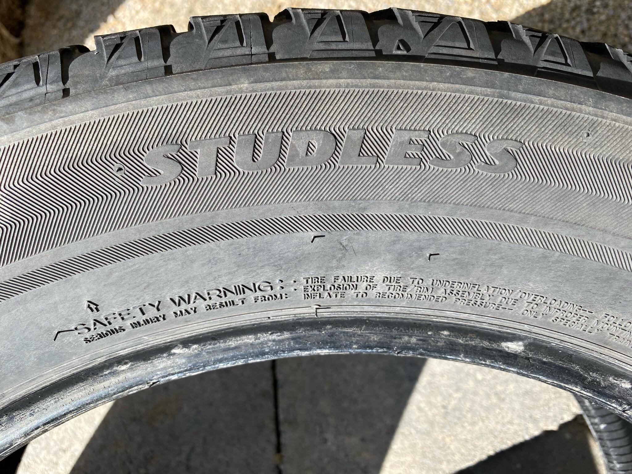 Bridgestone Blizzak WS80 Studless Tires 225 60 18 for Free in Reno, NV ...