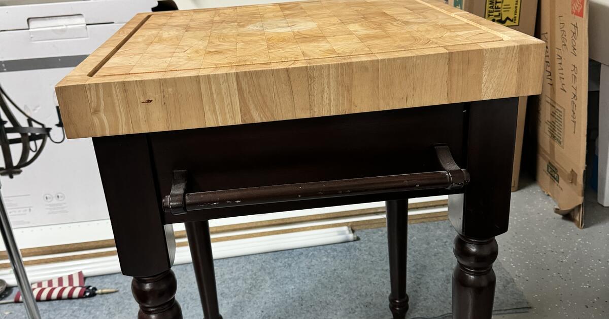 Butcher block island (Chair sold separately) for $40 in Leland, NC ...