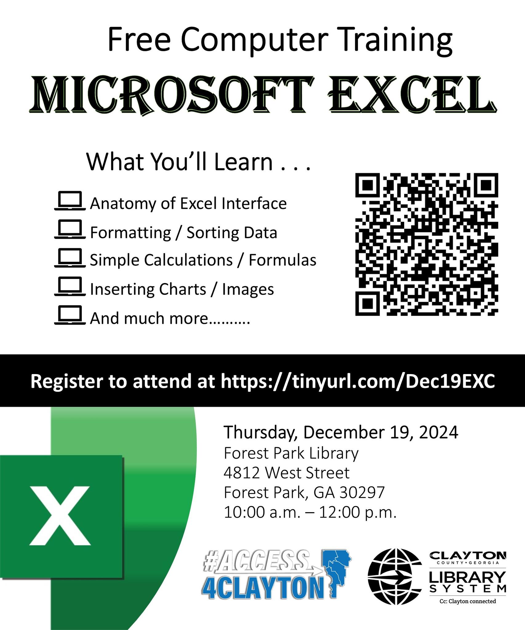 Join the Office of Digital Equity to cover the basics of Excel: anatomy ...
