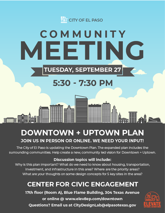 Community Meeting - Downtown and Uptown Plan (City of El Paso) — Nextdoor — Nextdoor