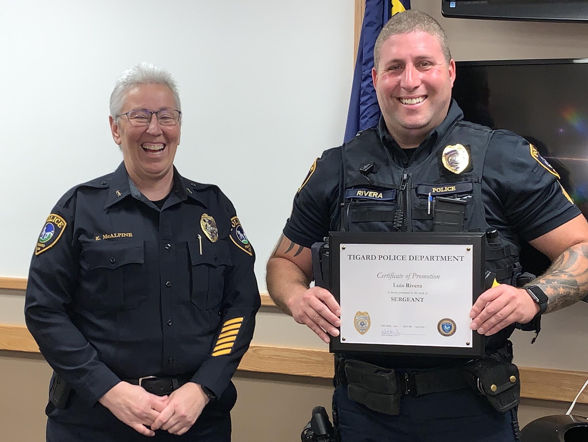Congratulations to Sgt. Rivera! (Tigard Police Department) — Nextdoor ...