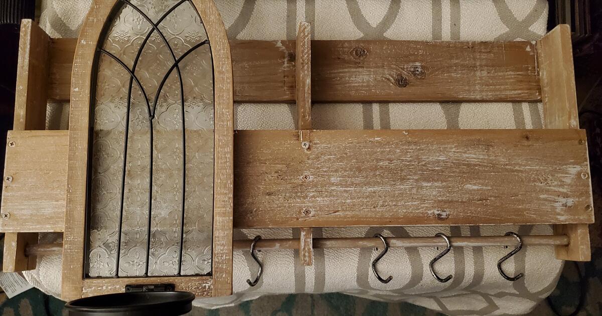 Whitewashed Wall Magazine/ hook rack + Sconce for $15 in St. Paul, MN ...