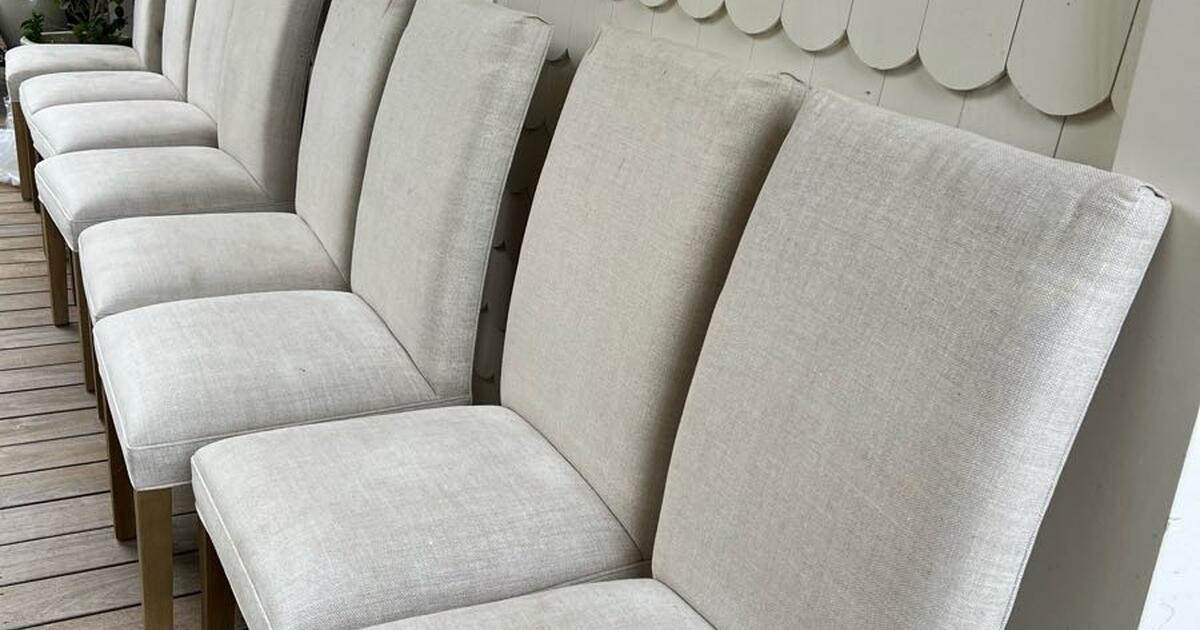 FREE Set of 8 Beige Linen RH Dining Chairs for Free in Mill Valley, CA | For Sale & Free — Nextdoor