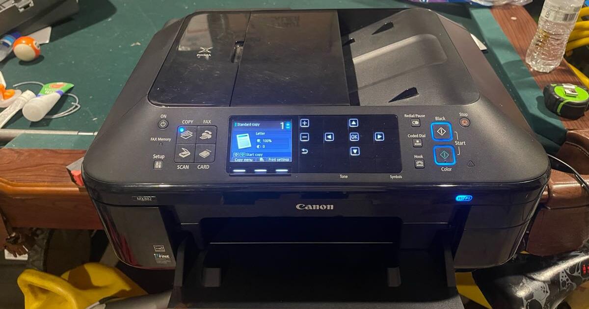 WiFi canon printer fax scan card model mx882 for $10 in Bentonville, AR ...