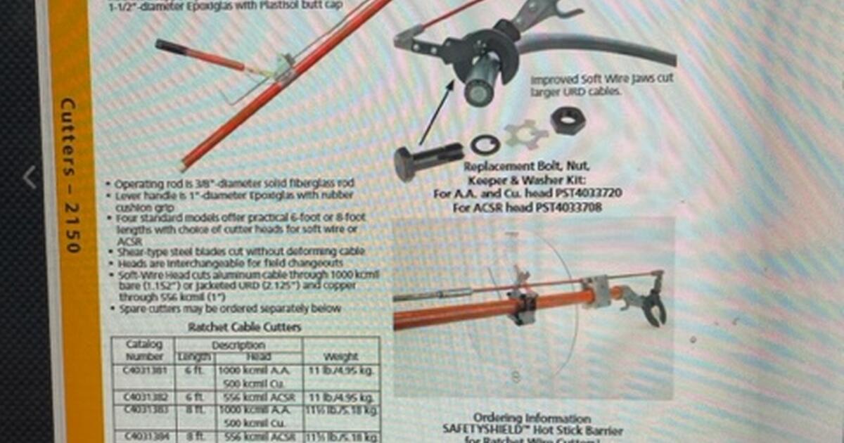 Chance Ratchet Cable Cutters for $150 in Lumberton, NJ | For Sale ...