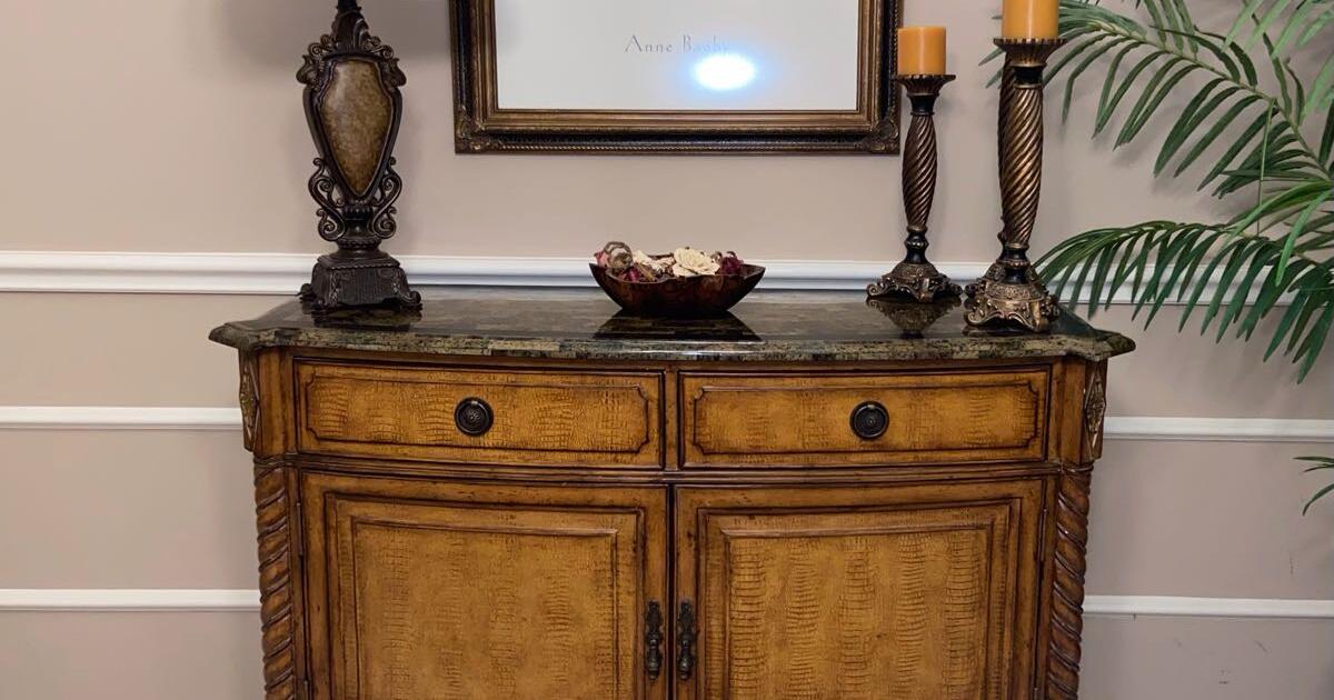 Solid Wood Storage, Liquor Cabinet, Buffet Server with a quartz top ...