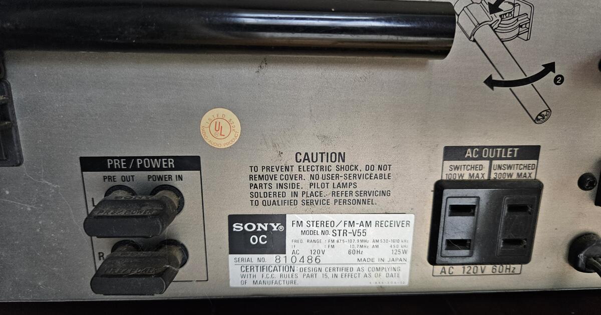 Sony STR-V55 FM/AM Receiver for Free in Madison, WI | For Sale & Free ...