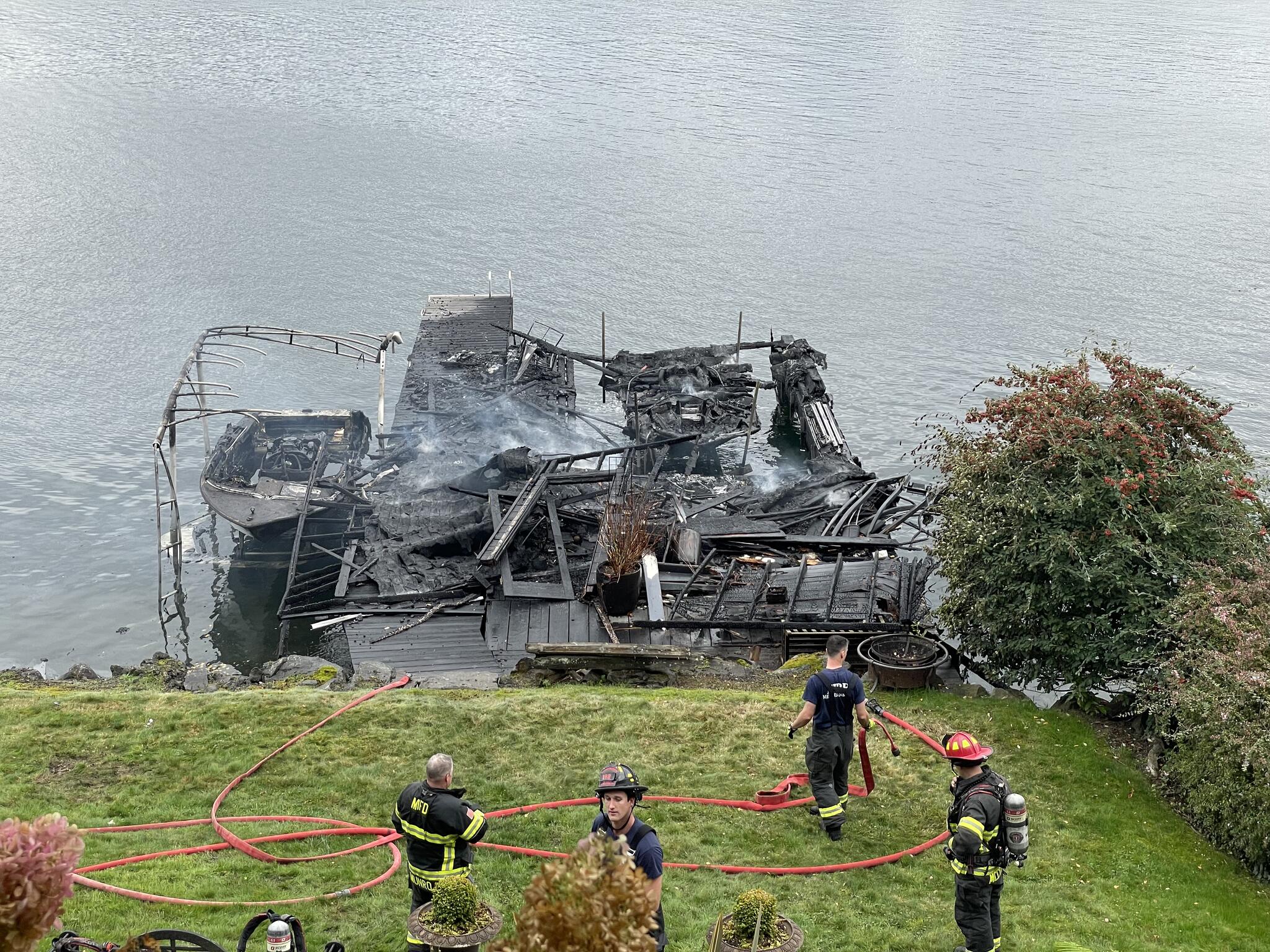 Mercer Island Fire responded to a structure fire involving a boat near ...