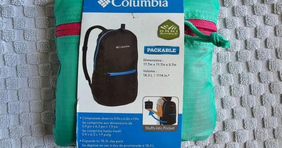 Columbia Pocket Day Pack Blue Packable Backpack w/Omni Shield ...