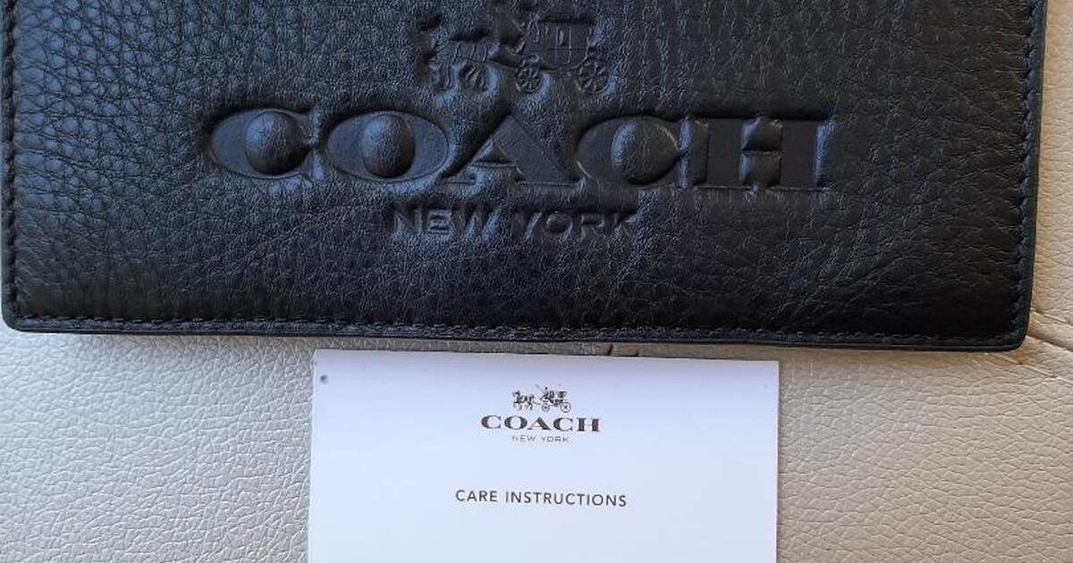 Coach Black Leather Checkbook Cover with Care Instructions for $15 in ...