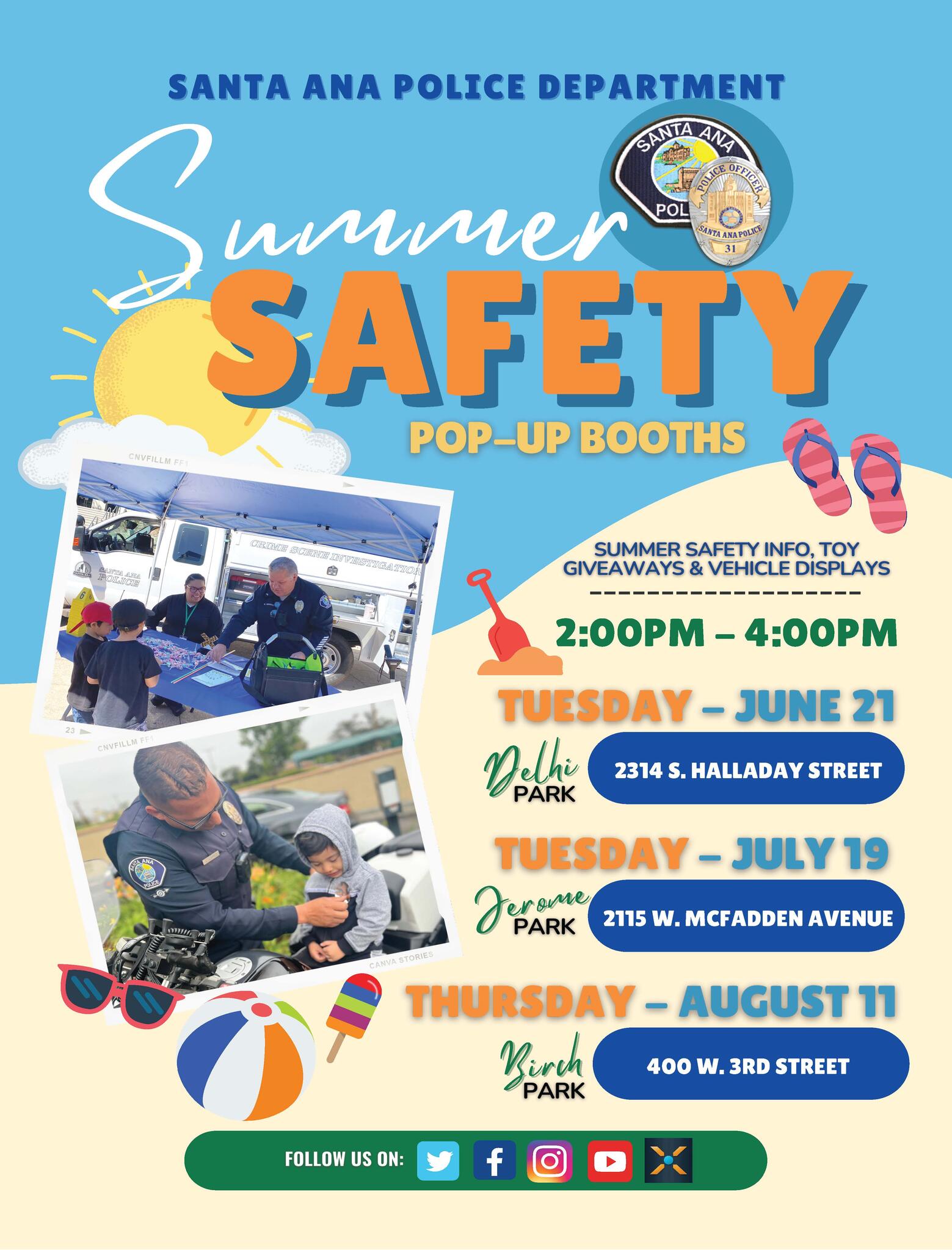 Santa Ana Police Department Summer Safety Pop-Up Booths (City of Santa ...