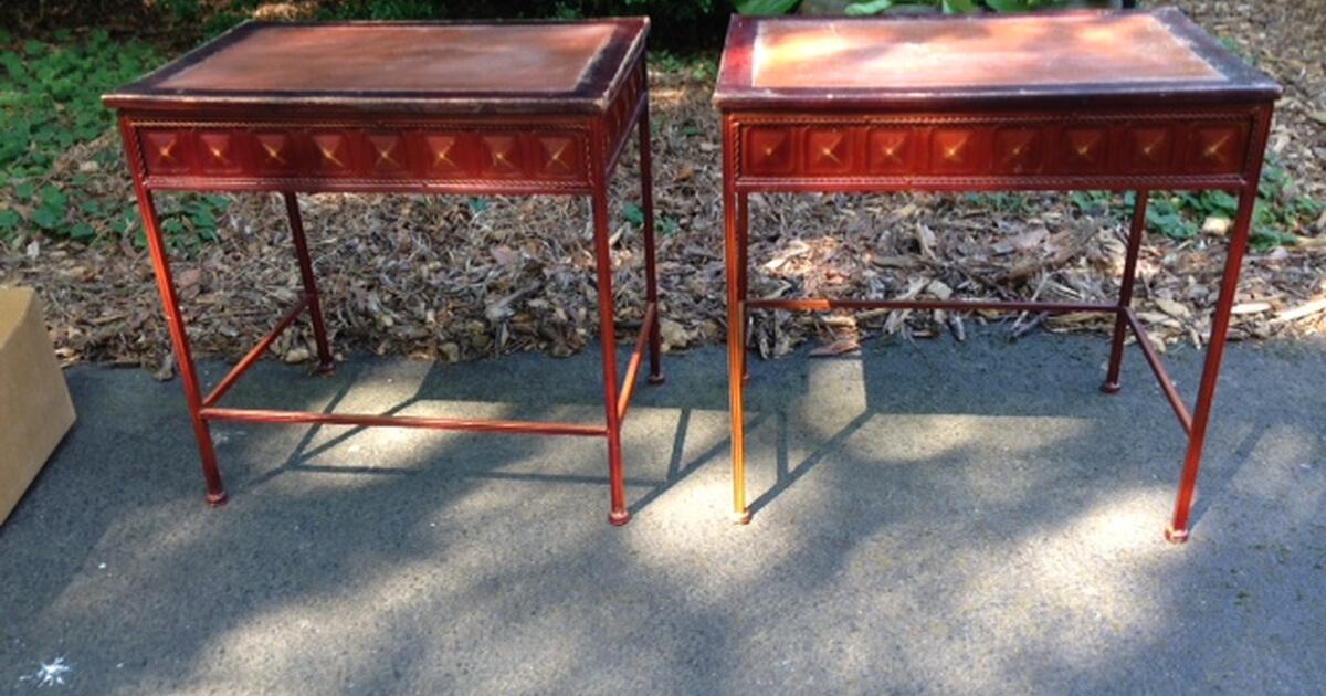 Two matching side table, metal bases for $50 in Portland, OR | For Sale ...