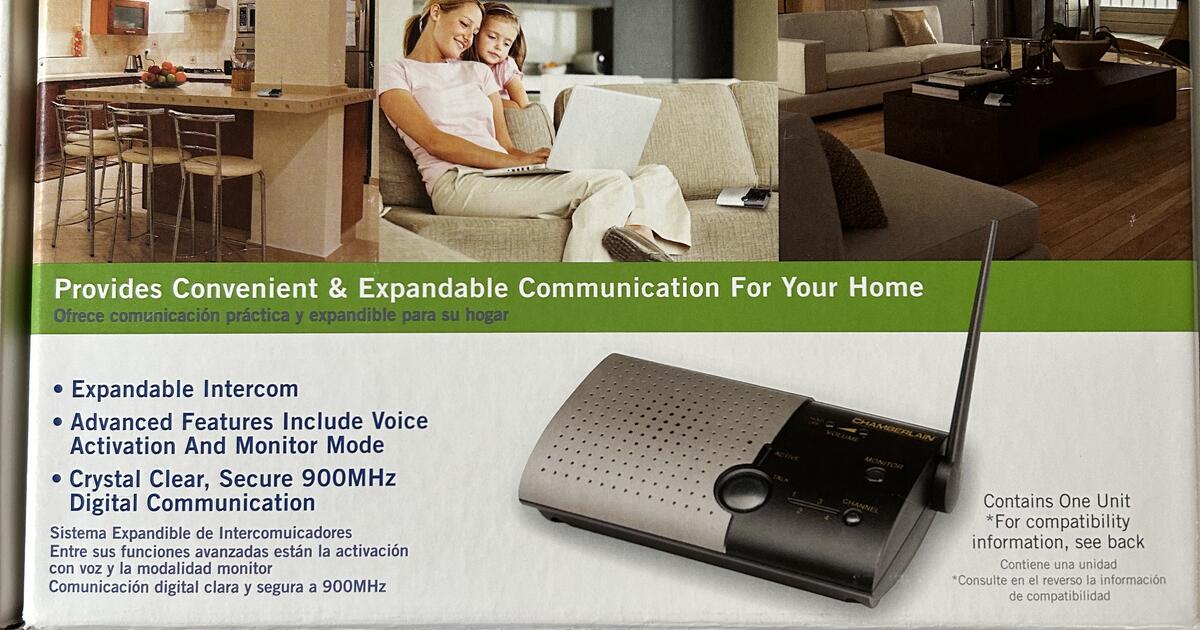 3 Chamberlain NLS1 Wireless Portable Intercom Voice Activated Add-On ...
