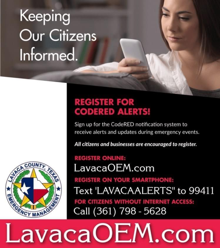 Enroll in Lavaca County CodeRED to receive local alerts and information ...