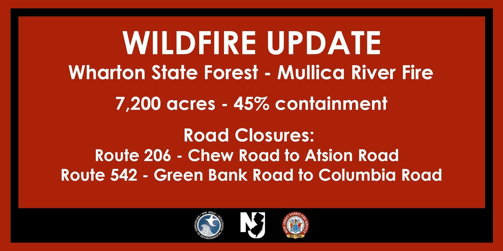WILDFIRE UPDATE: Wharton State Forest – Mullica River Fire (Atlantic ...